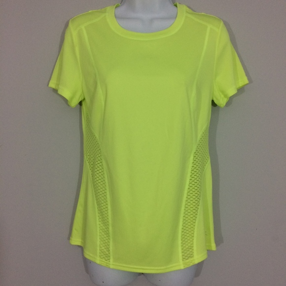 Danskin Now | Tops | Danskin Now Womens S Yellow Vented Workout Gym Top ...